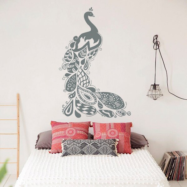 Peacock Wall Decal - Etsy