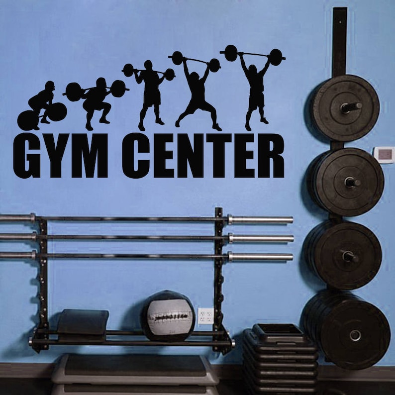 Wall Decal Vinyl Sticker Sport Fitness Training Barbell Weight | Etsy