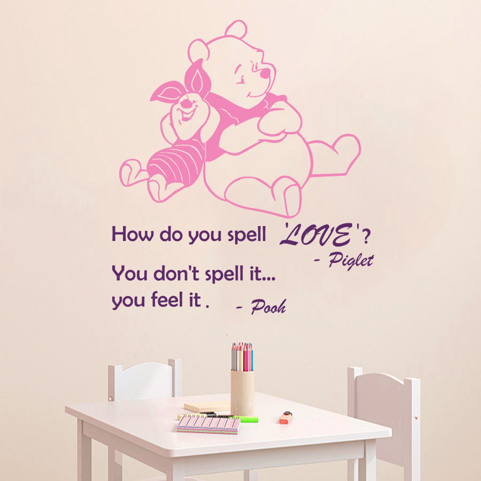 Wall Decal Quote How Do You Spell Love You Feel It Winnie the - Etsy