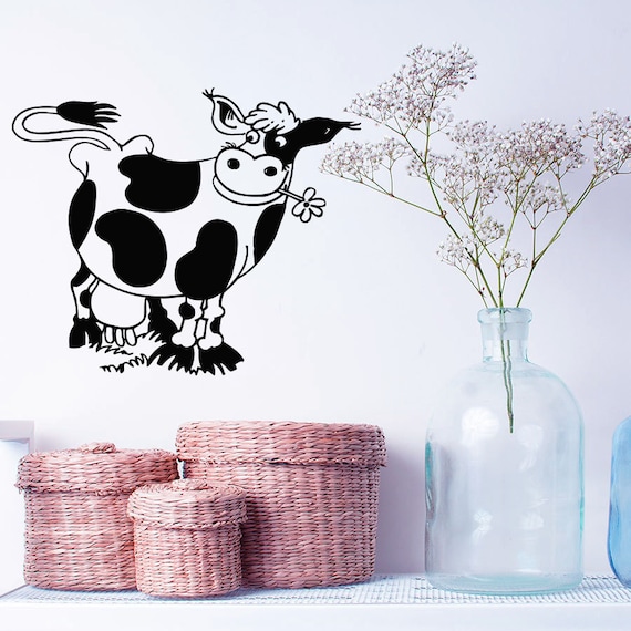 Pared calcomanías vinilo pegatina vaca leche Animal mascotas - Etsy México