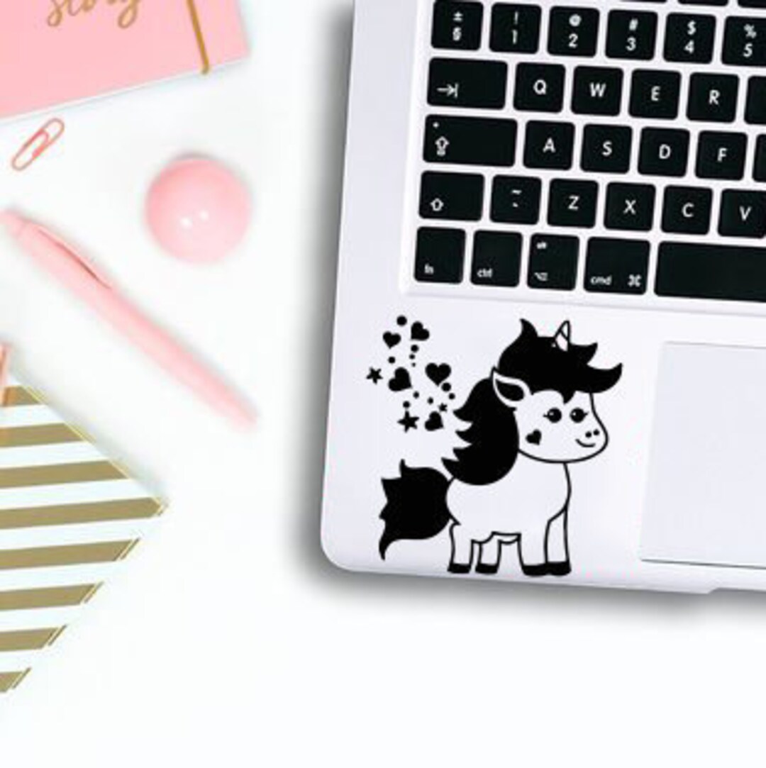 Laptop Vinyl Decal Baby Unicorn Stars Hearts Computer Decal Sticker ...