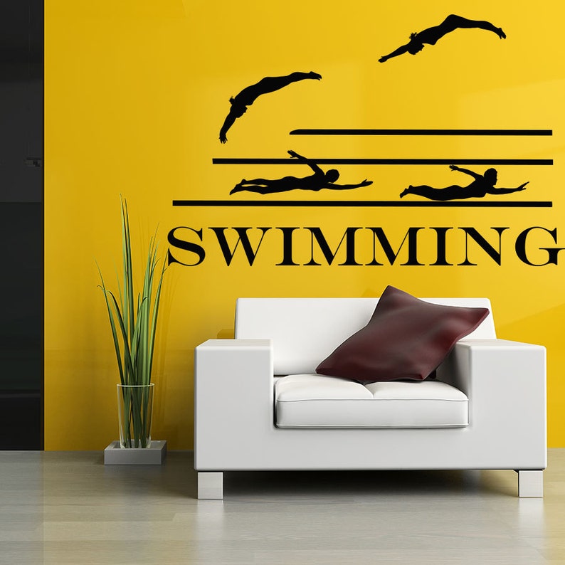 Wall Decal Vinyl Sticker Sport Swimmer Swimming Pool - Etsy