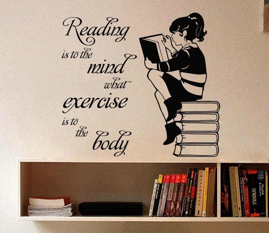 Wall Decal Vinyl Sticker Quote Books Reading Is To The Mind | Etsy