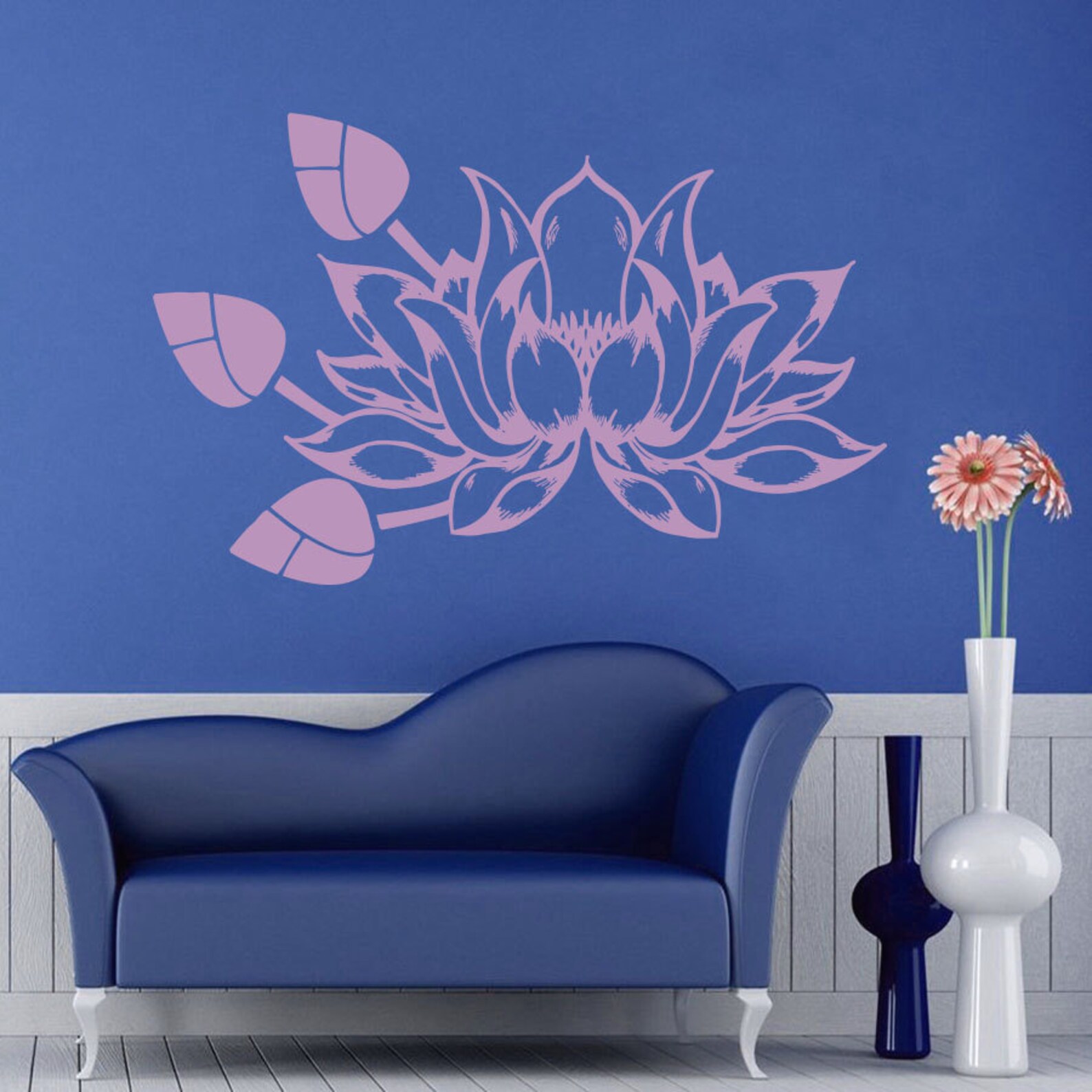 Wall Vinyl Decals Lotus Flower Symbol Home Art Sticker Mural - Etsy