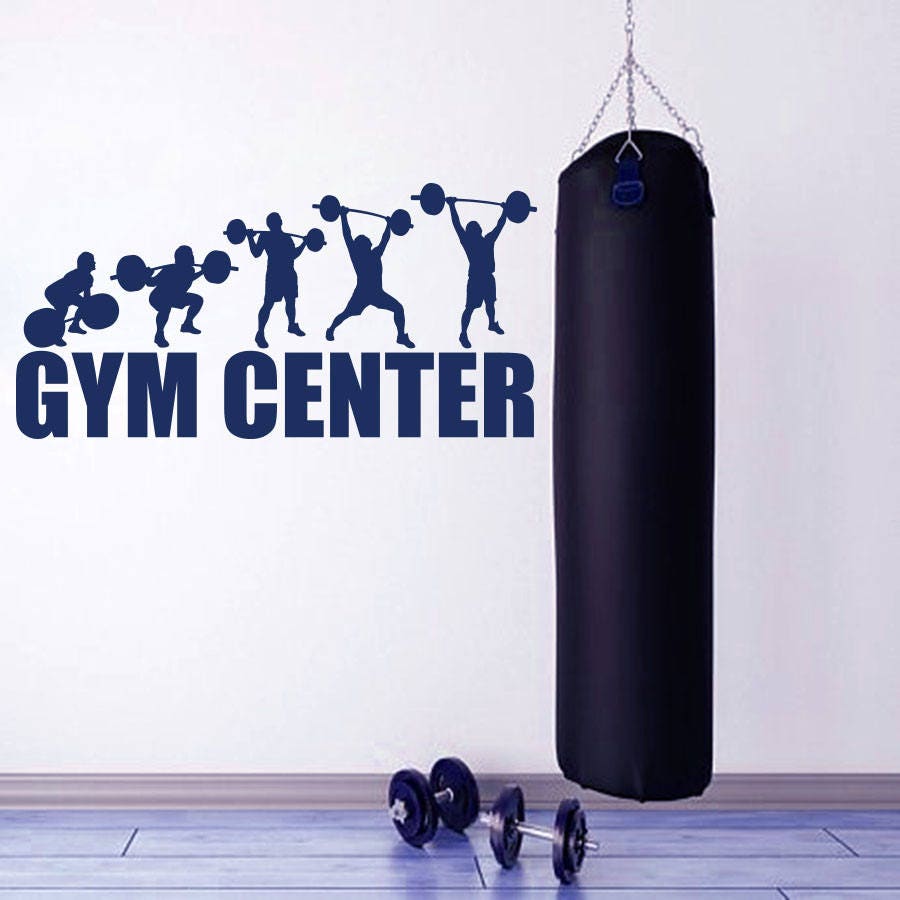 Wall Decal Vinyl Sticker Sport Fitness Training Barbell Weight | Etsy