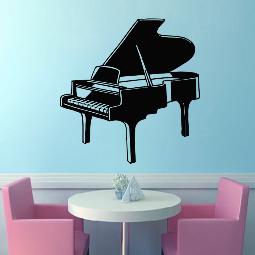 Wall Decal Piano Pianino Musical Instruments Art Classical Music Studio ...