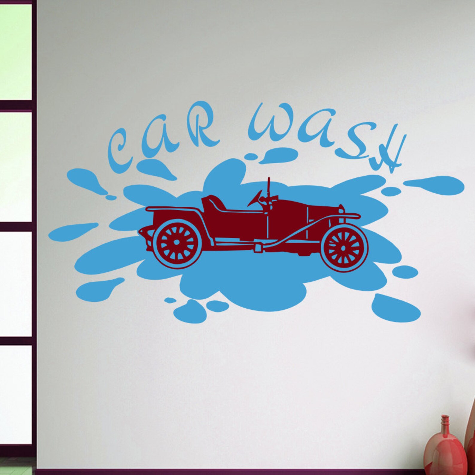 Wall Decal Vinyl Sticker Car Wash Sign Passenger Machine Retro | Etsy