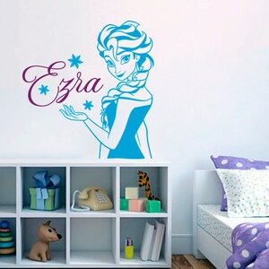 Personalized Elsa Girls Name Wall Decal the Snow Queen Frozen Vinyl ...