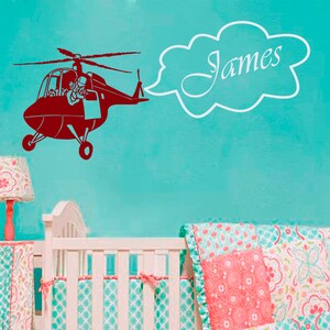 Wall Decal Vinyl Sticker Helicopter Copter Airplane Plane Aviation ...