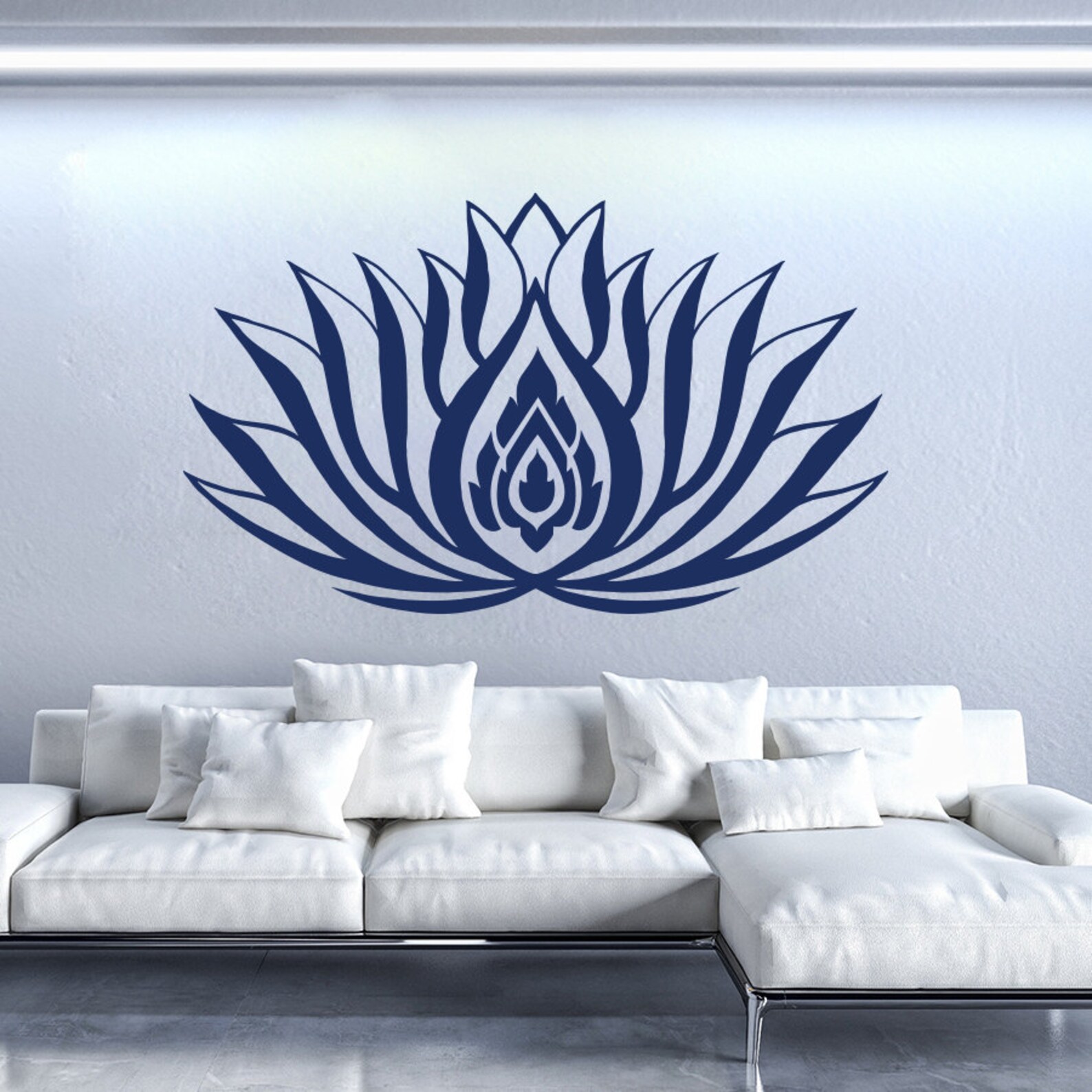 Wall Decal Lotus Flower Namaste Symbol Vinyl Sticker Mural - Etsy