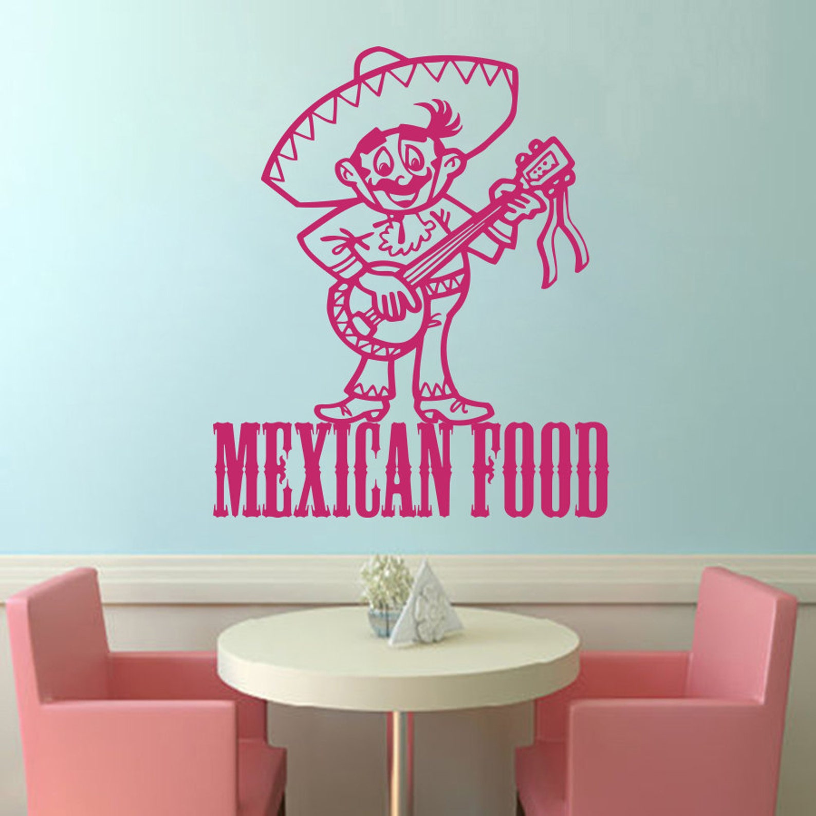 Wall Decal Vinyl Sticker Mexican Food Sign Folk Music Banjo | Etsy