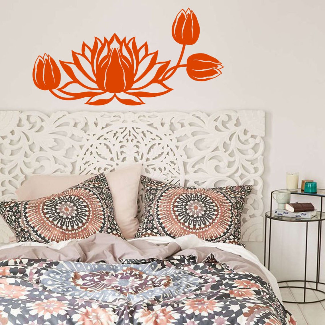 Wall Decal Lotus Flower Bud Symbol Vinyl Sticker Murals Yoga | Etsy