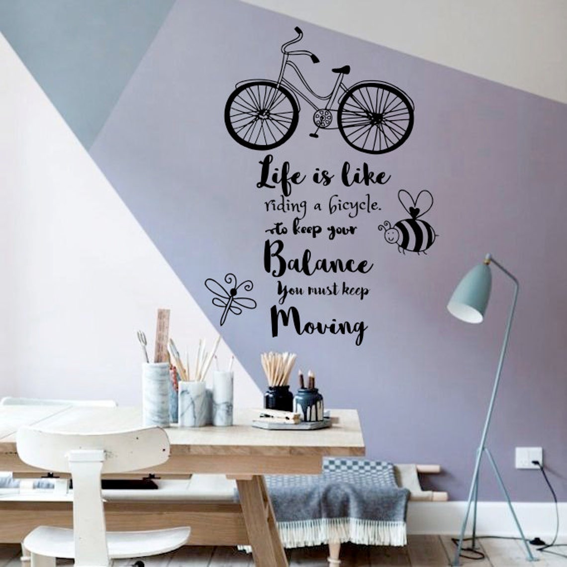 Wall Decals Life Riding Bicycle Balance Keep Moving | Etsy