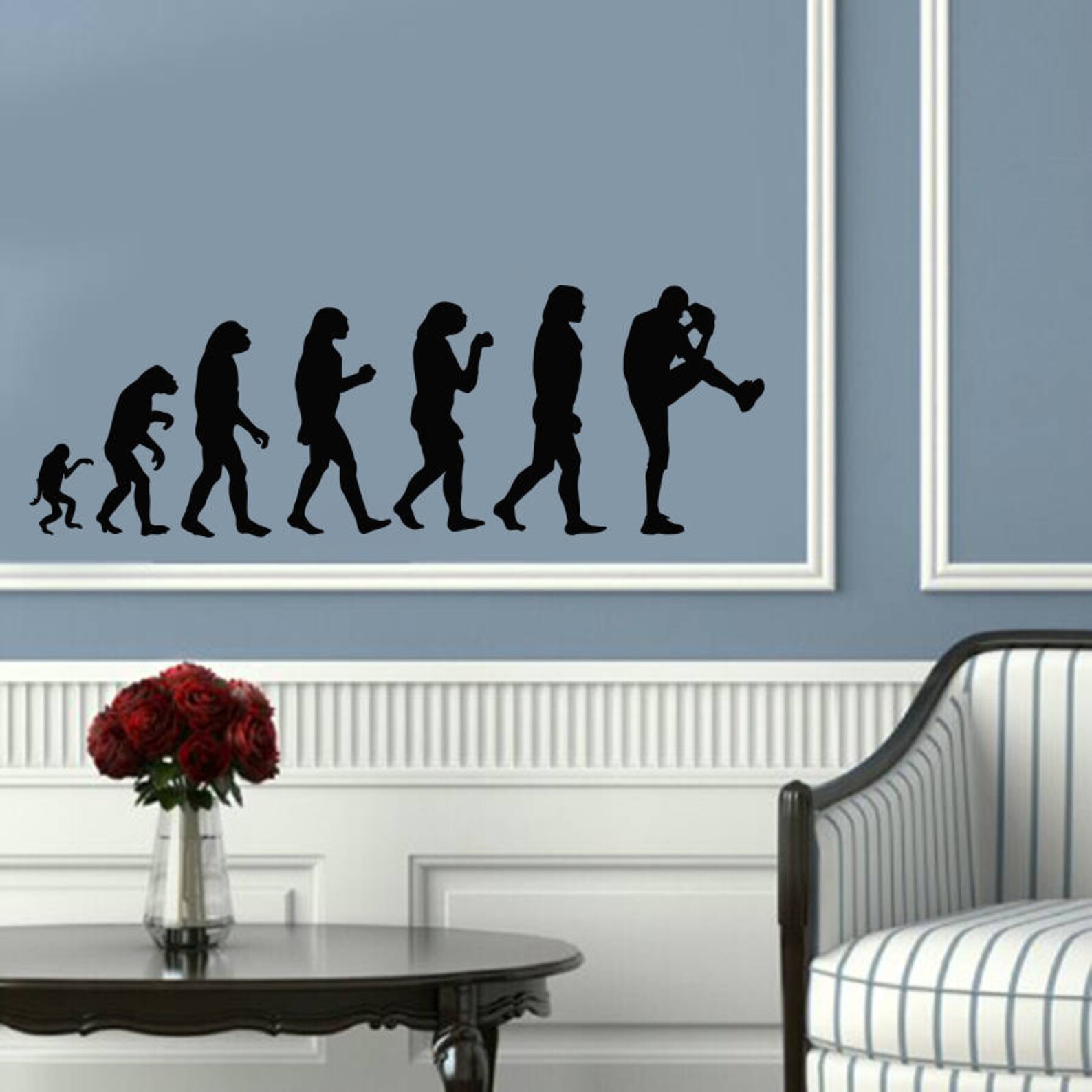 Wall Decal Human Evolution Anatomy Man Cave Evolve Exrtreme - Etsy