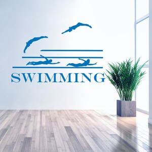 Wall Decal Vinyl Sticker Sport Swimmer Swimming Pool Competitions Team ...