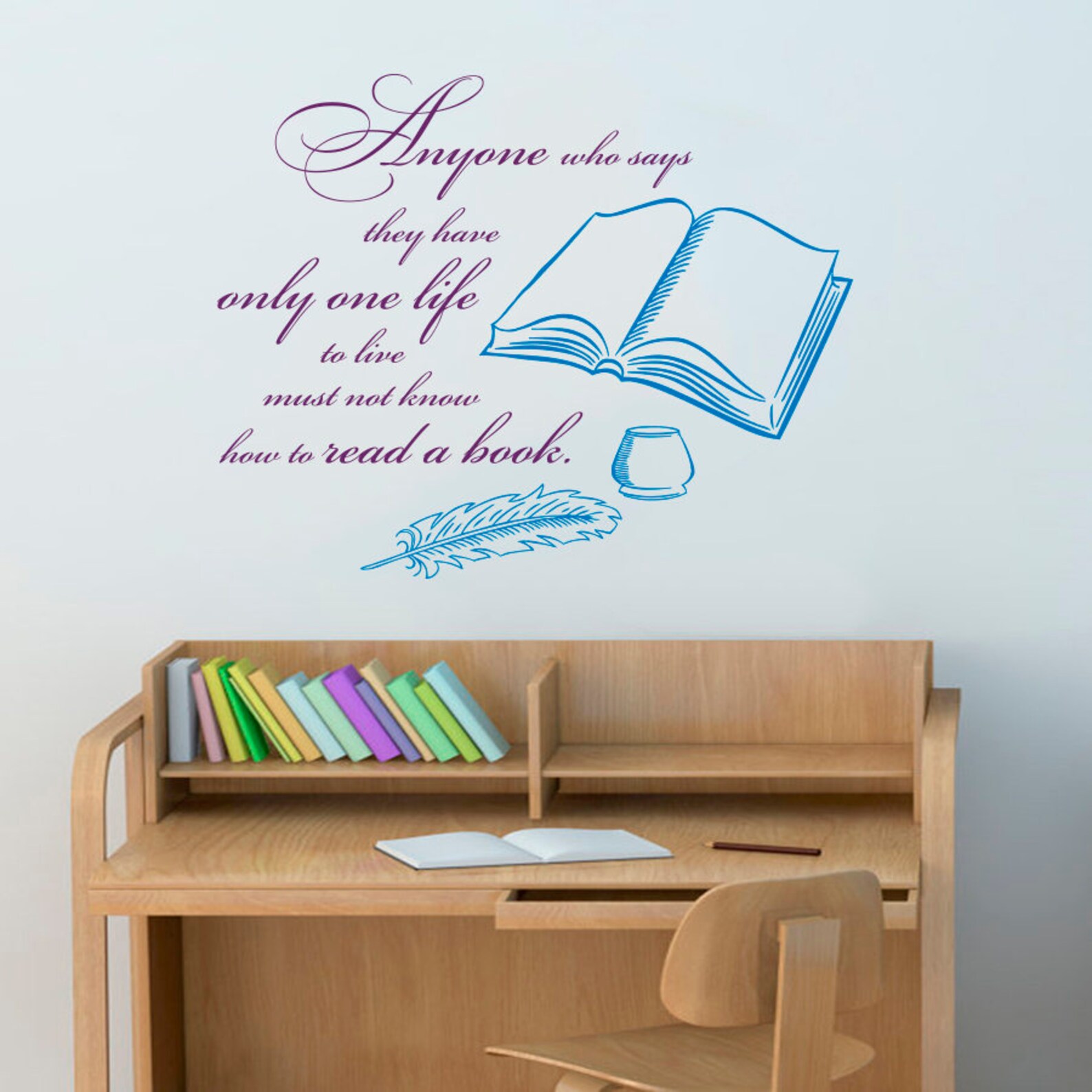 Wall Decal Vinyl Sticker Quote Reading Books Anyone Who Says | Etsy