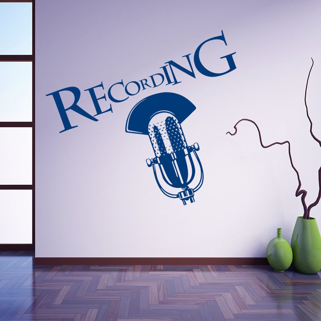 Wall Decal Microphone Art Recording Studio Sign on the Air Design Music ...