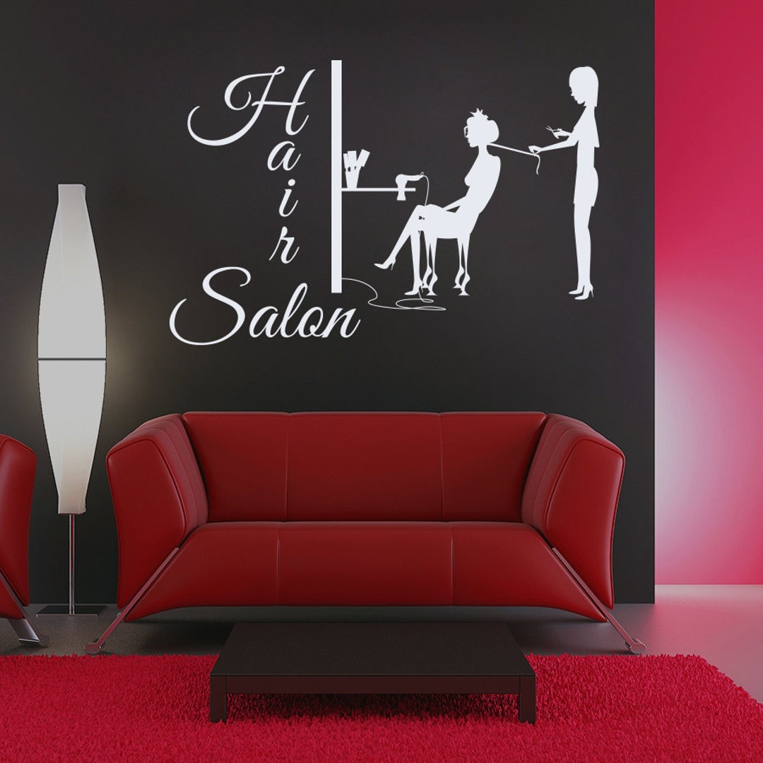 Wall Decal Hair Salon Sign Murals Hairdresser Hairstyle Hair Barbers ...