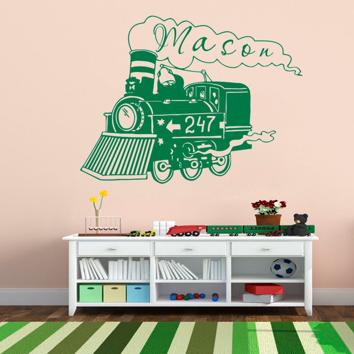 Wall Decal Vinyl Sticker Train Locomotive Custom Personalized - Etsy