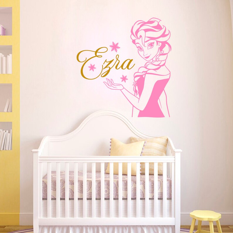 Personalized Elsa Girls Name Wall Decal the Snow Queen Frozen - Etsy