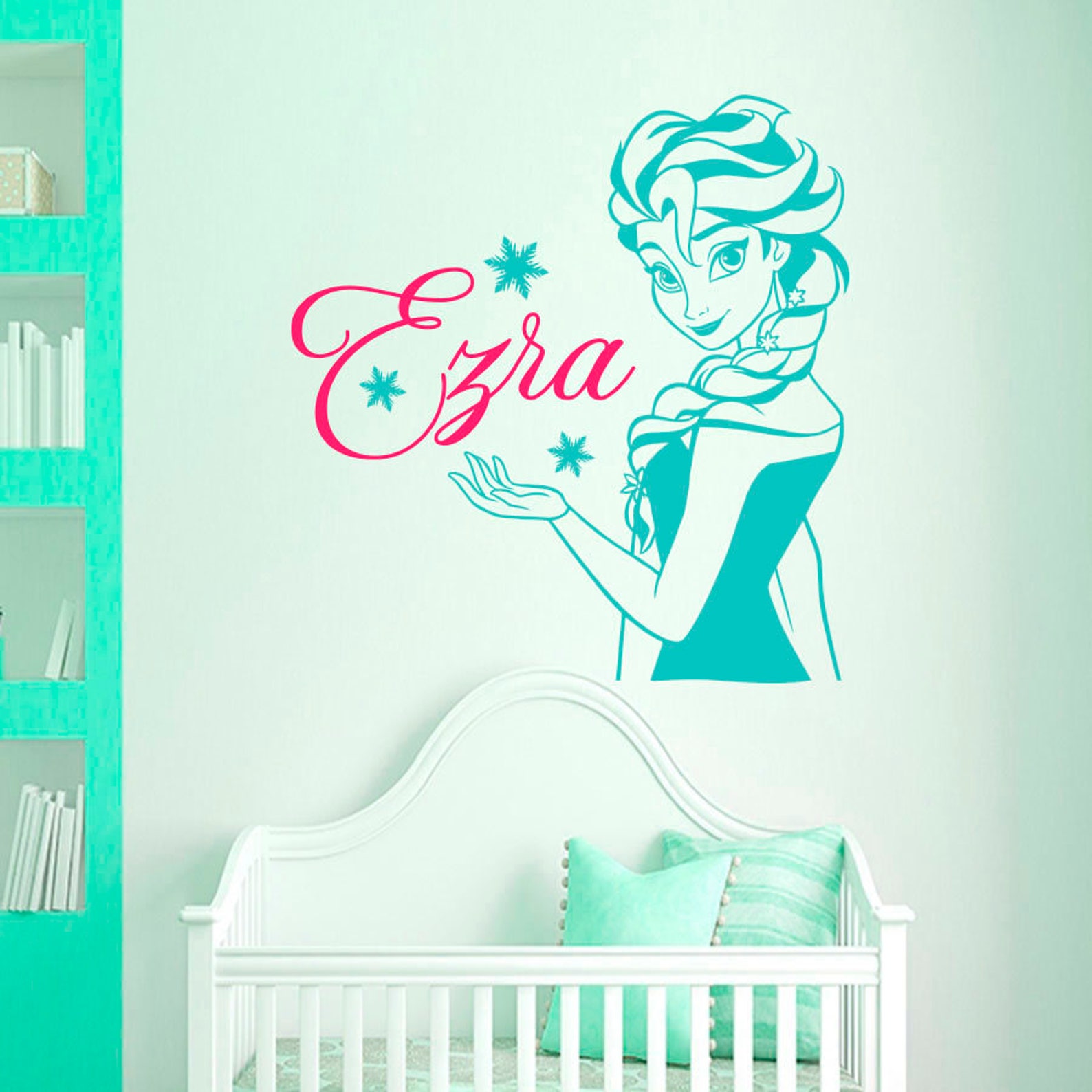 Personalized Elsa Girls Name Wall Decal the Snow Queen Frozen - Etsy