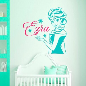 Personalized Elsa Girls Name Wall Decal the Snow Queen Frozen Vinyl ...