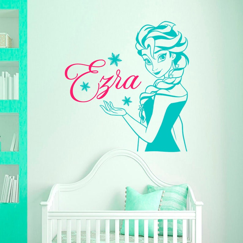 Personalized Elsa Girls Name Wall Decal the Snow Queen Frozen - Etsy