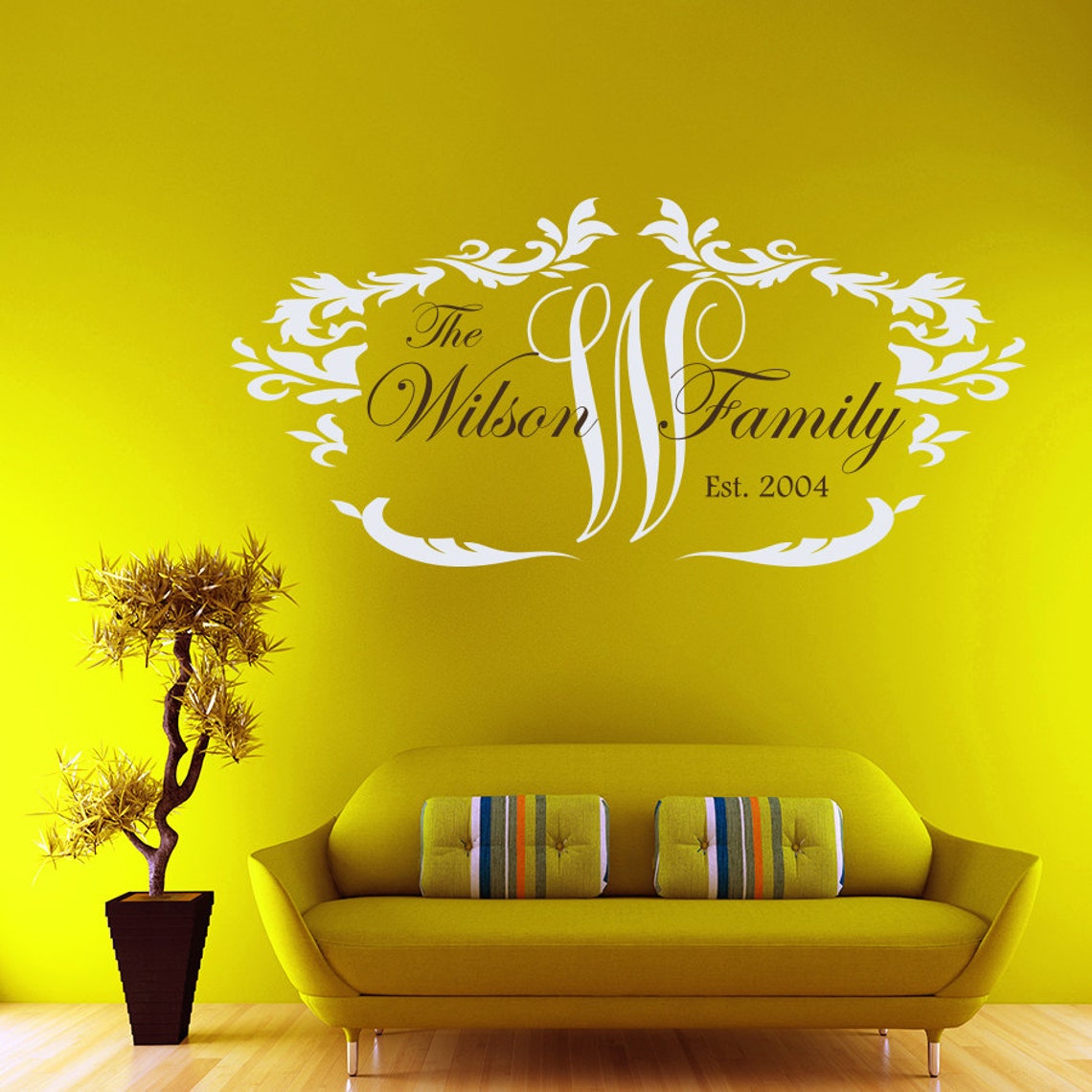 Wall Family Decal Vinyl Sticker Personalized Family Name | Etsy