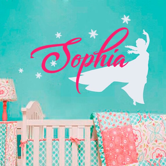 Personalized Elsa Girls Name Wall Decal the Snow Queen Frozen | Etsy