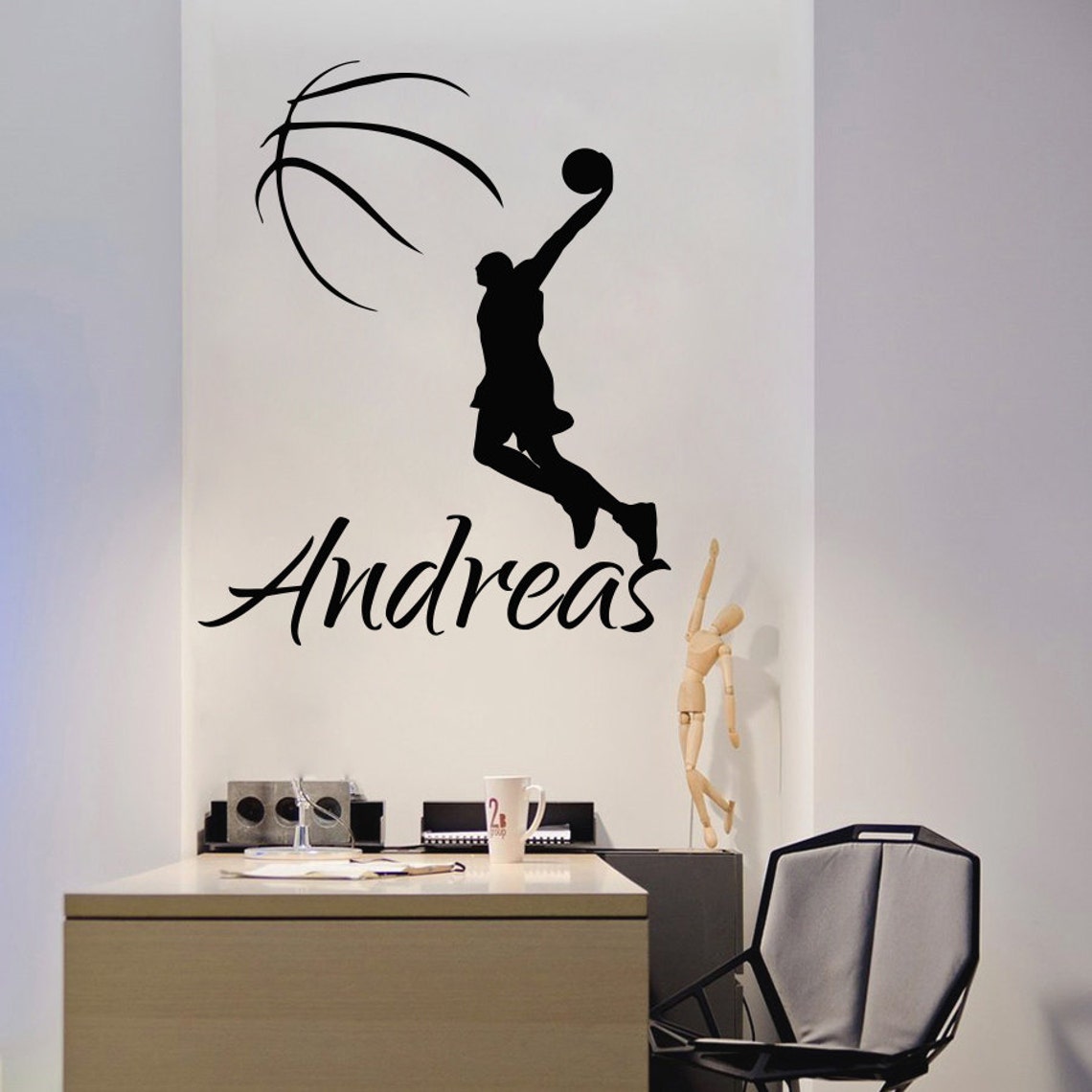 Wall Decal Vinyl Sticker Sport Basketball Player Ball Game - Etsy