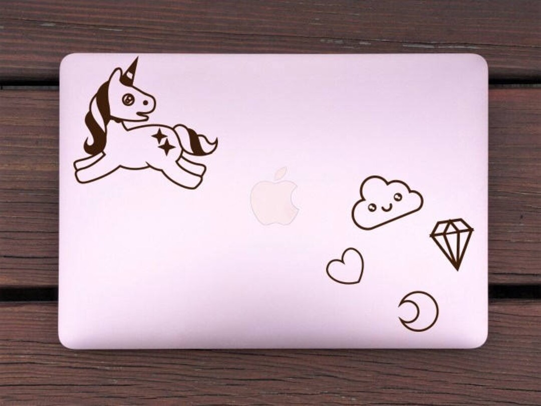 Laptop Vinyl Decal Sticker Magic Set Unicorn Horse Diamond Cloud Heart ...