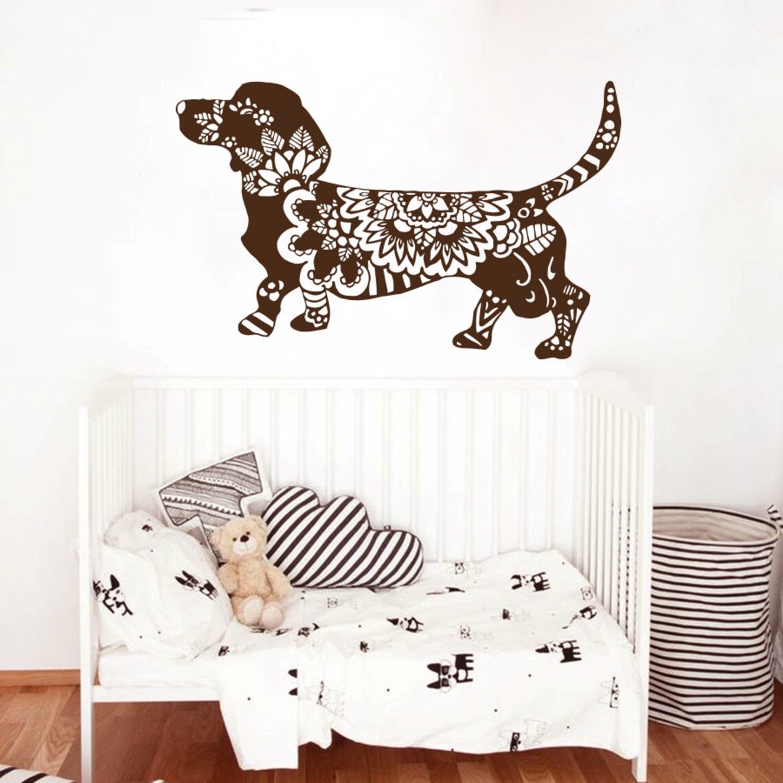 Wall Decal Animals Dog Dachshund Pattern Mandala Meditation - Etsy