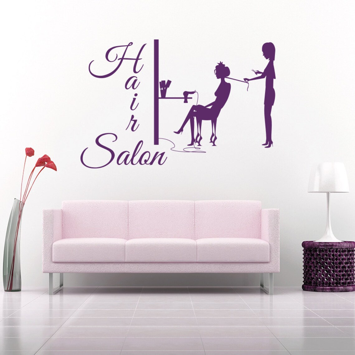 Wall Decal Hair Salon Sign Murals Hairdresser Hairstyle Hair - Etsy