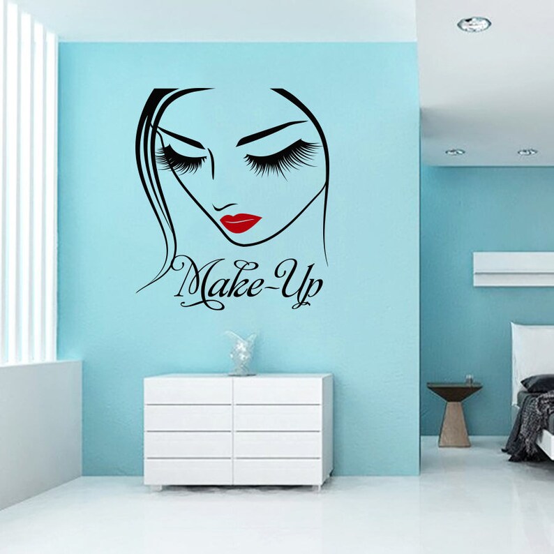 Wall Decal Make-up Artist Sign Makeup Design Beauty Salon - Etsy