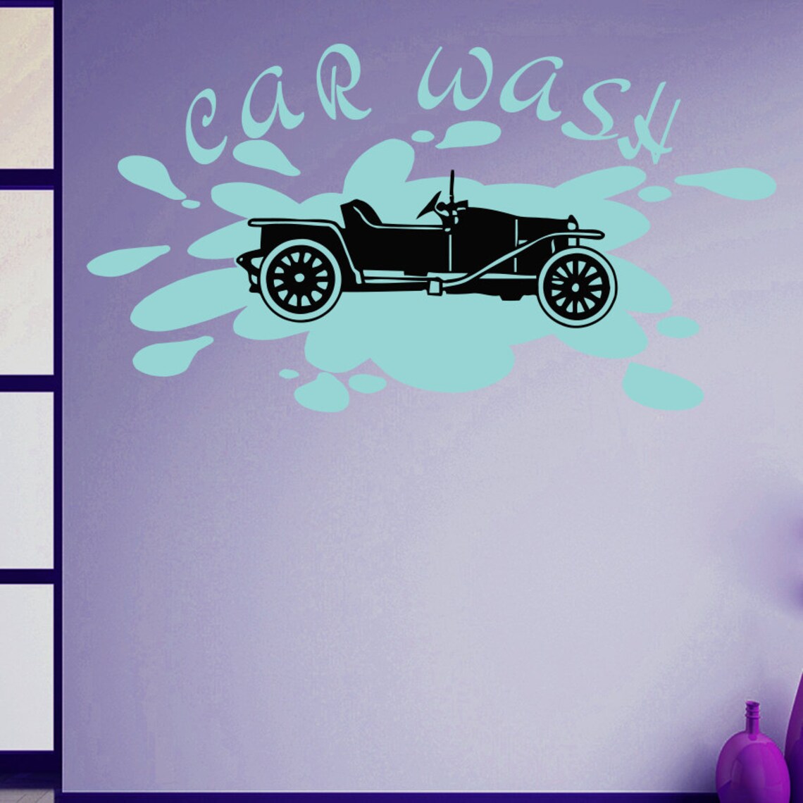 Wall Decal Vinyl Sticker Car Wash Sign Passenger Machine Retro | Etsy