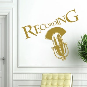 Wall Decal Microphone Art Recording Studio Sign on the Air Design Music ...