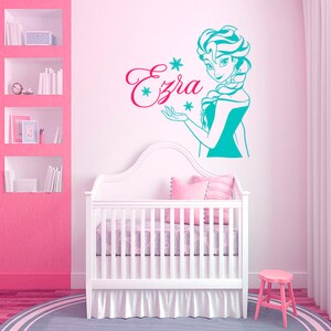 Personalized Elsa Girls Name Wall Decal the Snow Queen Frozen Vinyl ...