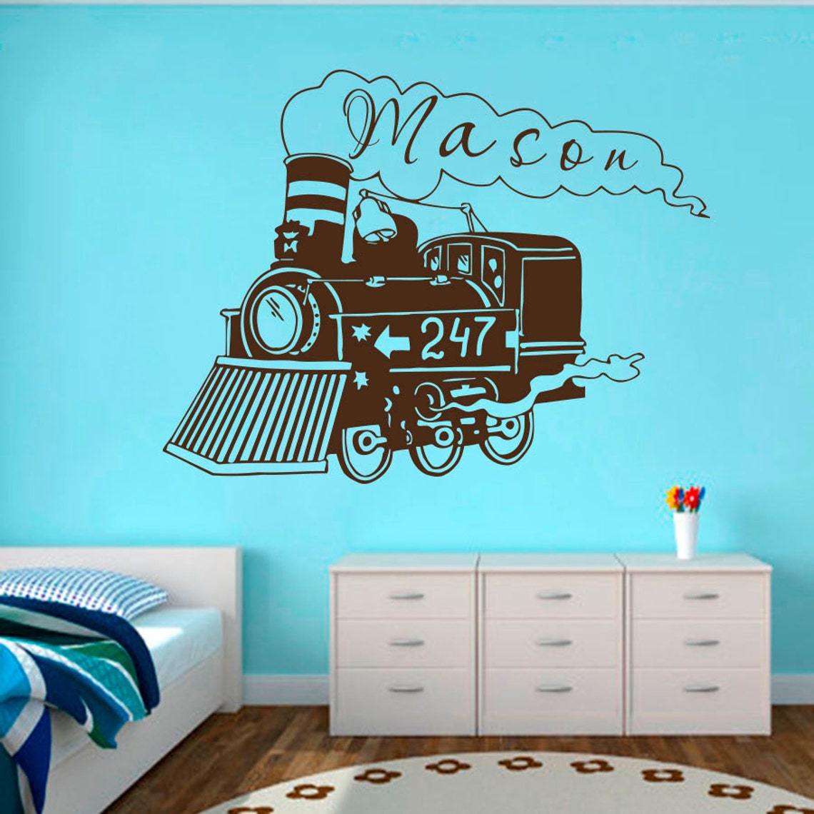 Wall Decal Vinyl Sticker Train Locomotive Custom Personalized | Etsy