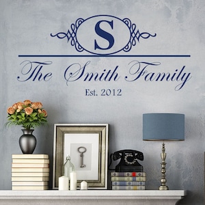 Wall Family Decal Vinyl Sticker Personalized Family Name | Etsy