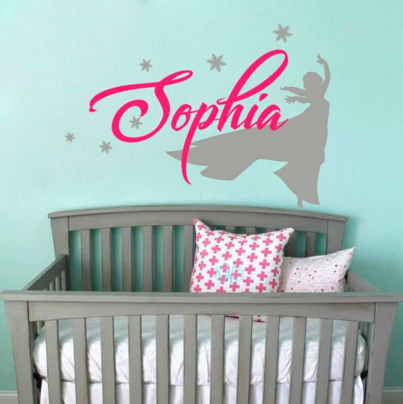 Personalized Elsa Girls Name Wall Decal the Snow Queen Frozen - Etsy