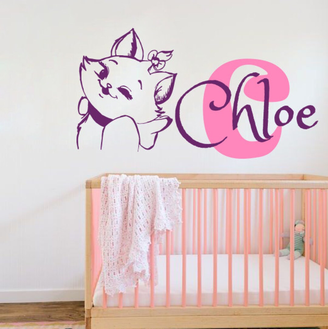 Wall Vinyl Decals Kitty Custom Personalized Name Monogram Cat Sticker ...