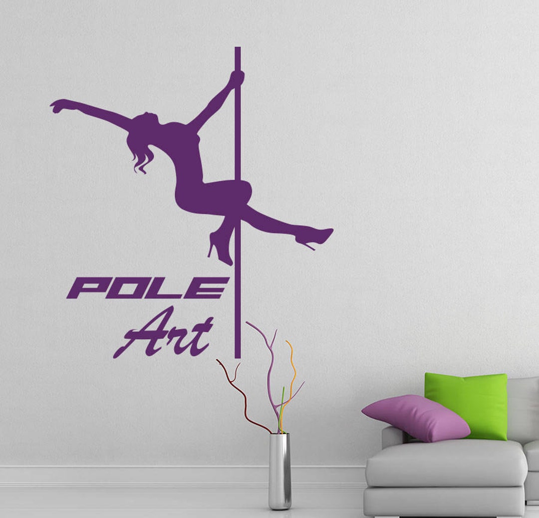 Wall Decal Pole Dance Pole Art Fitness Studio Pilates Dancing Sport Gym ...