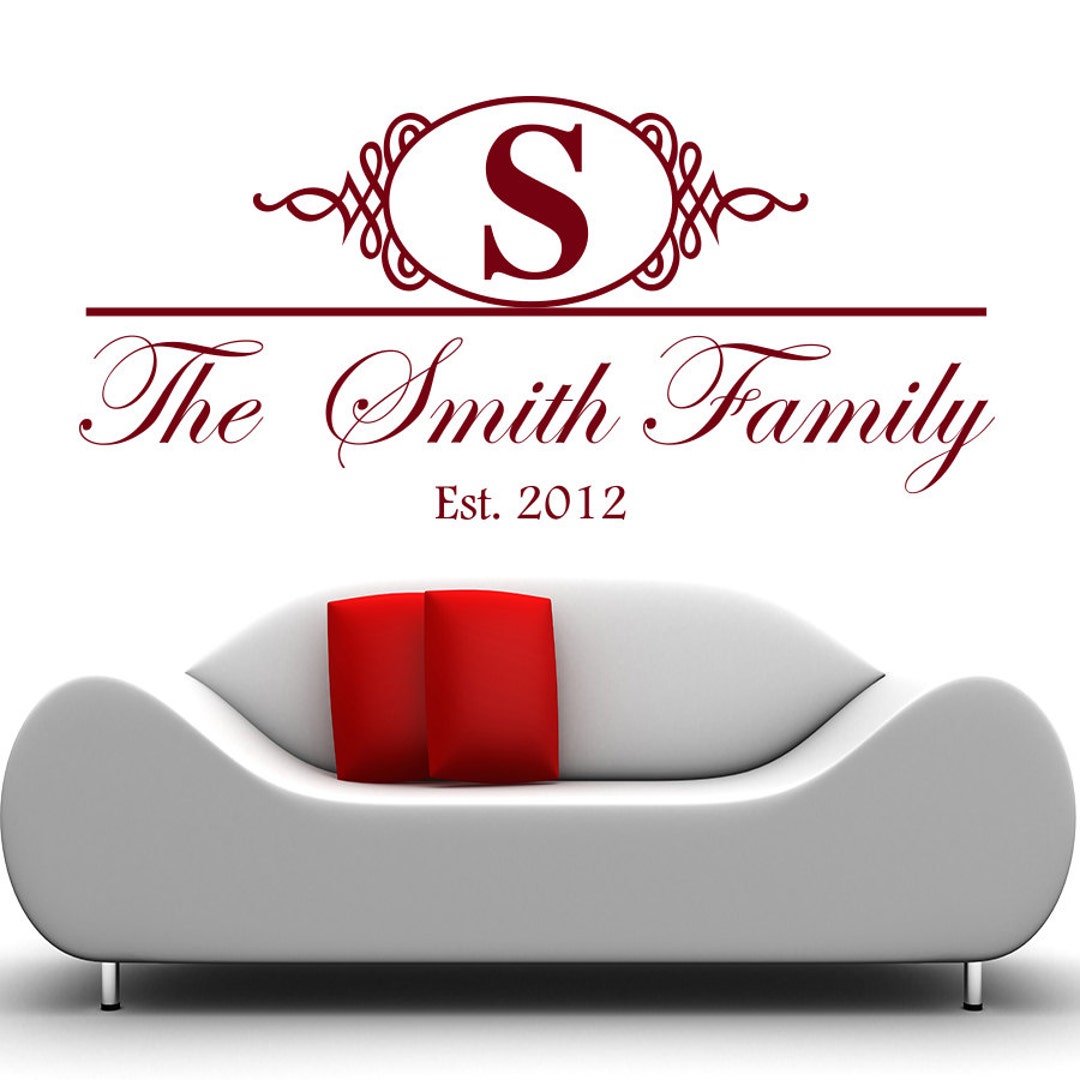 Wall Family Decal Vinyl Sticker Personalized Family Name Custom Sign ...
