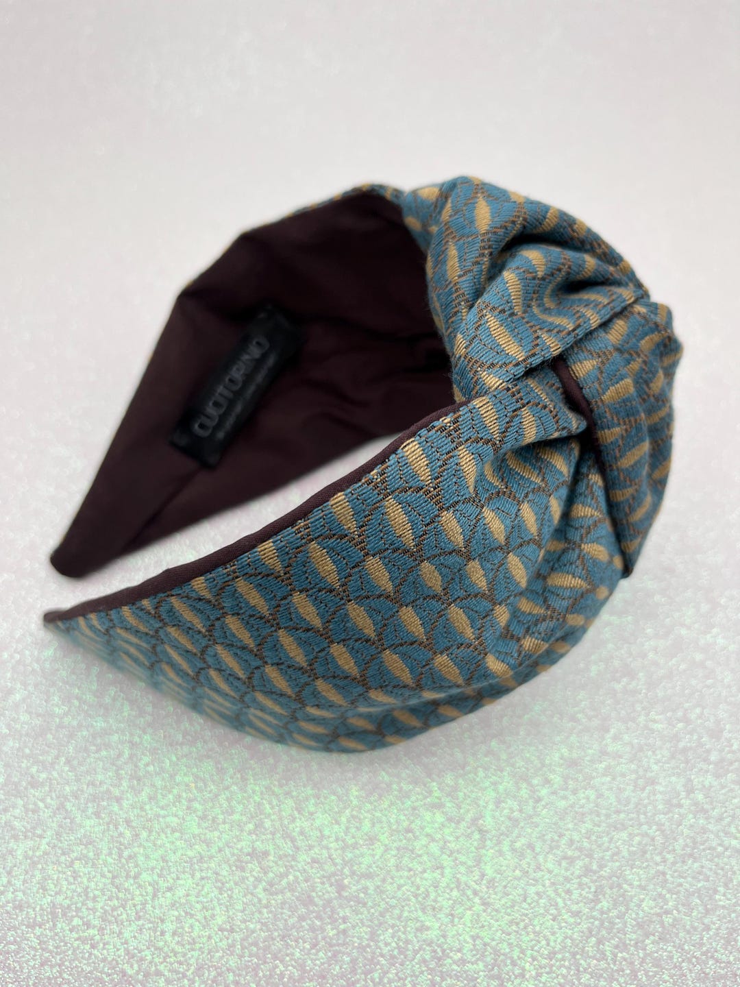 Iridescent Brocade Hairband, Brocade Center Knot Hairband, Ethnic ...