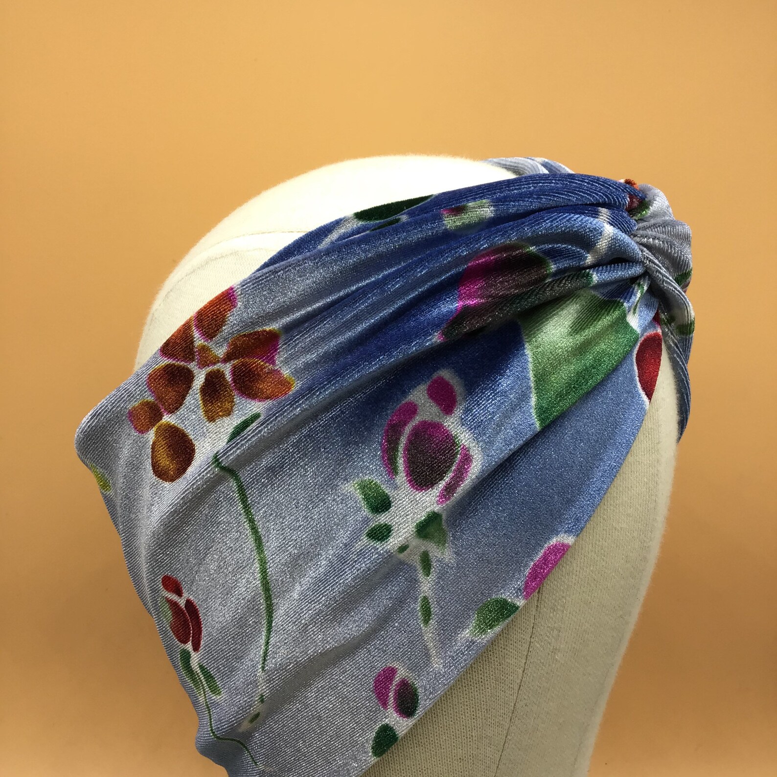 Velvet Hair Band, Velvet Semi Turban, Closed Band, Blu Band ...
