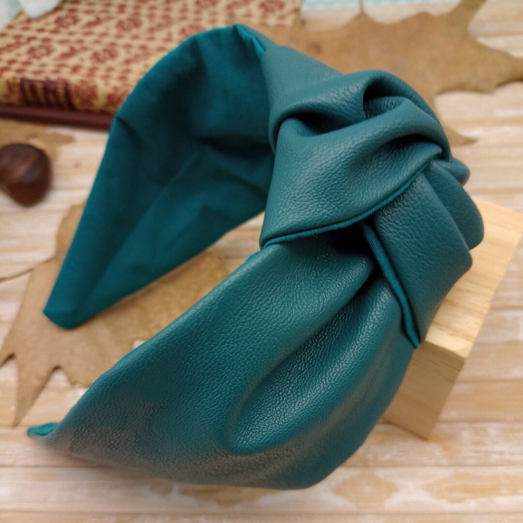 Octanium-colored Leatherette Hairband , Headband With Center Knot ...