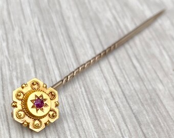 Ruby Stick Pin - Etsy