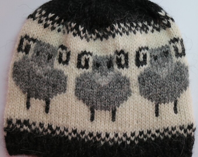 Knit Winter Hat , Type “ RAMS # 2”. Made From 100% Icelandic Wool. Hand ...