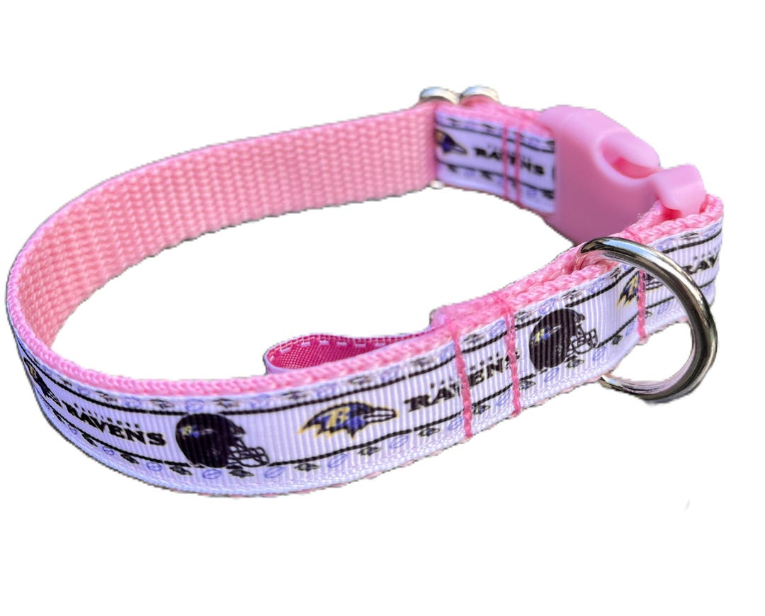 SMALL RAVENS Dog Collar, 3/4" W, Pink Baltimore Ravens, Purple Ravens ...