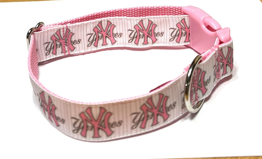 PINK YANKEES Dog Collar, 3/4" or 1" Wide, NY Yankees Dog Collar ...